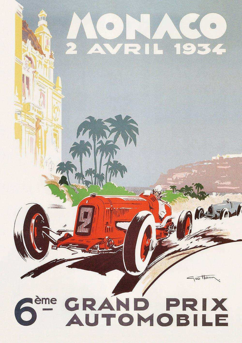 1934 Monaco Grand Poster | Monaco Grand Poster | Grand Prix Poster ...