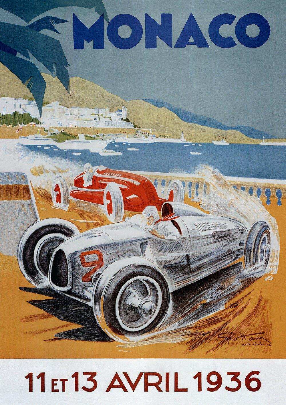 1936 Monaco Prix Poster | Monaco Prix Poster | Grand Prix Poster ...