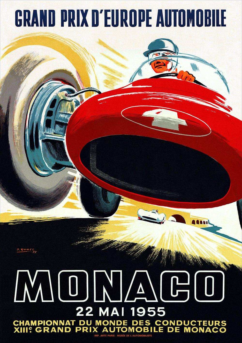 1955 Monaco Vintage Poster | 1955 Monaco Poster | Grand Prix Poster ...