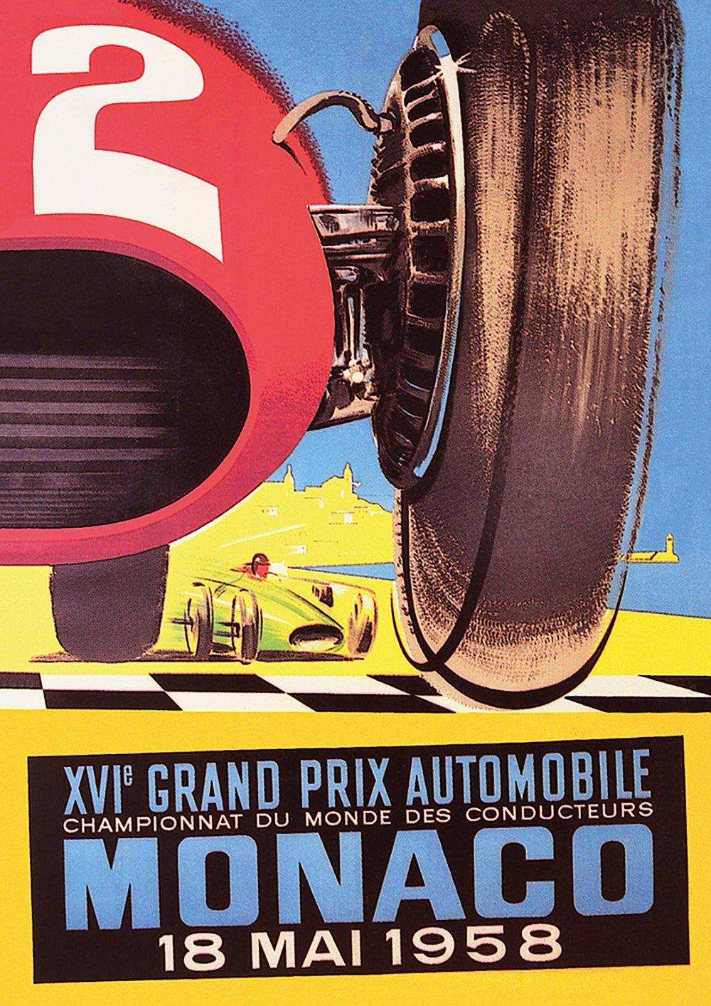 1958 Monaco Grand Poster | Monaco Grand Poster | Grand Prix Poster ...