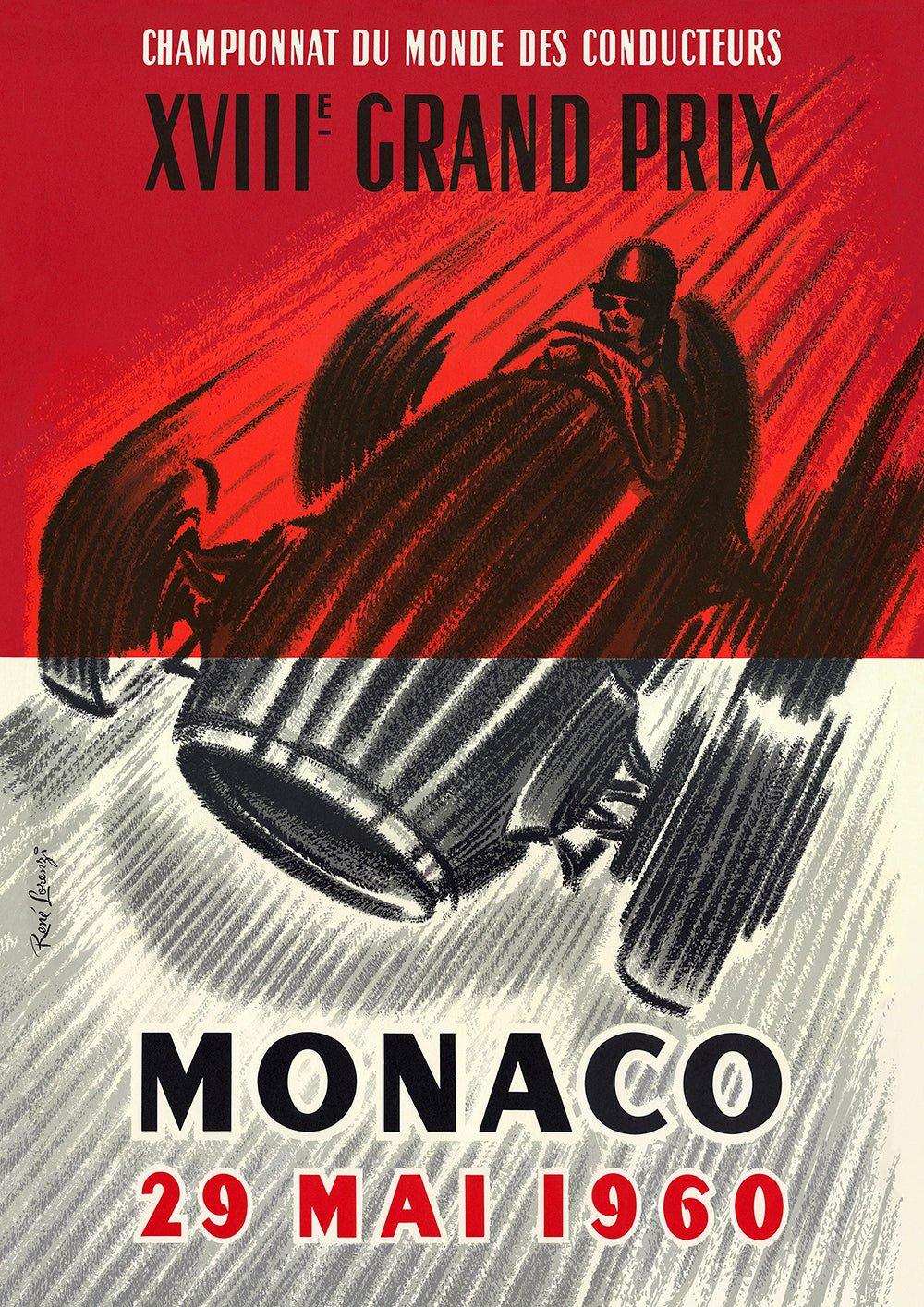 1960 Monaco Grand Poster | Vintage Monaco Poster | Grand Prix Poster ...