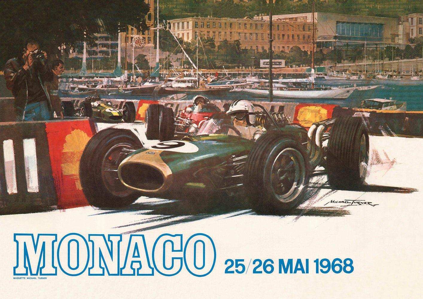 1968 Monaco Poster | 1968 Monaco Prix Poster | Grand Prix Posters