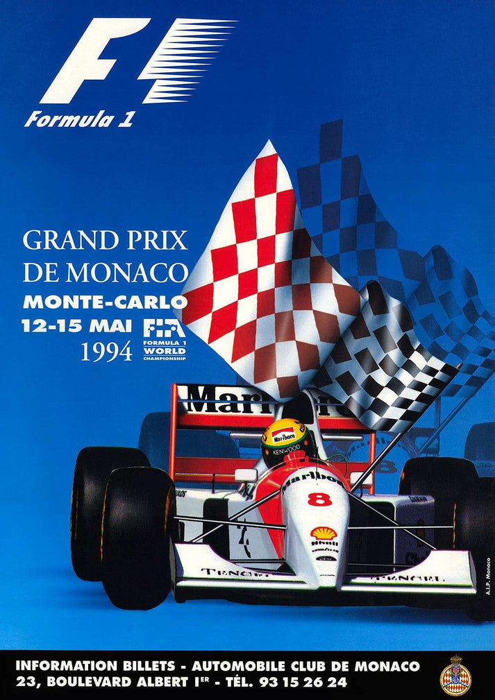 1994 Monaco Grand Poster | 1994 Monaco Poster | Grand Prix Poster – Grand Prix Posters